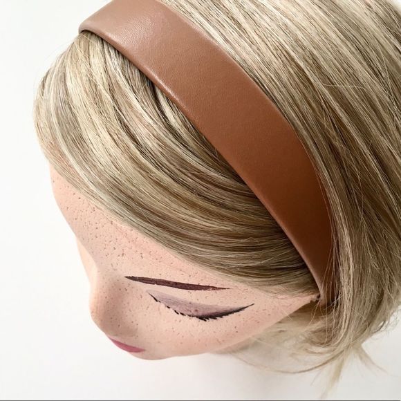 Accessories | Light Brown Leatherette Fabric Covered Headband | Poshmark